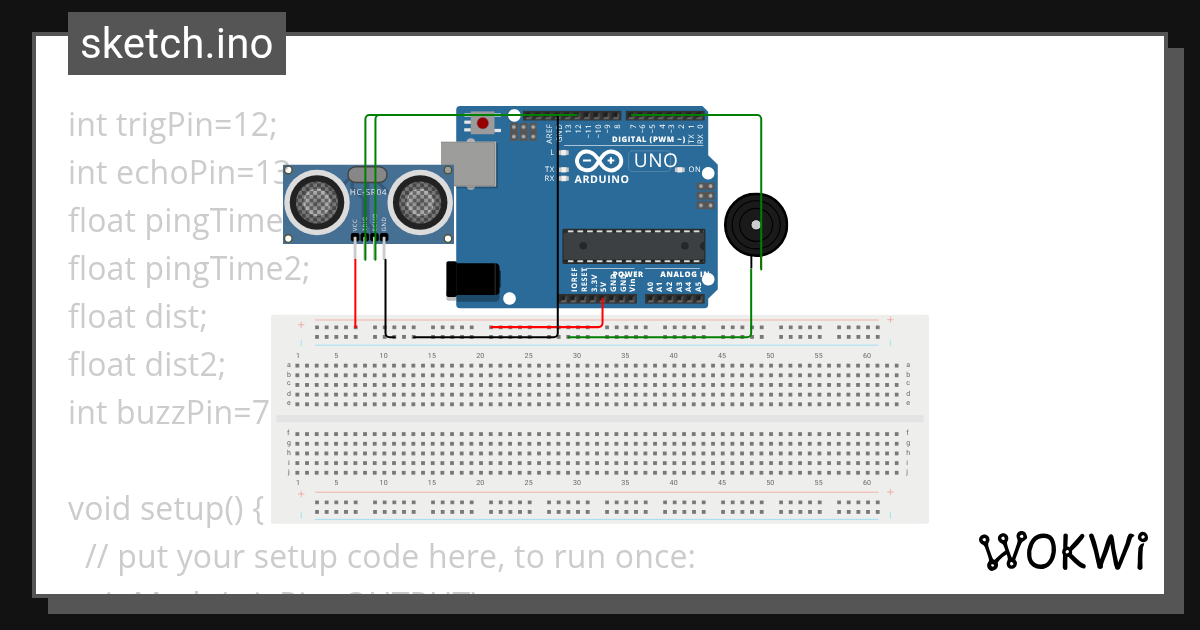 Ultrasonic Distance Sensor Wokwi Esp32 Stm32 Arduino Simulator 