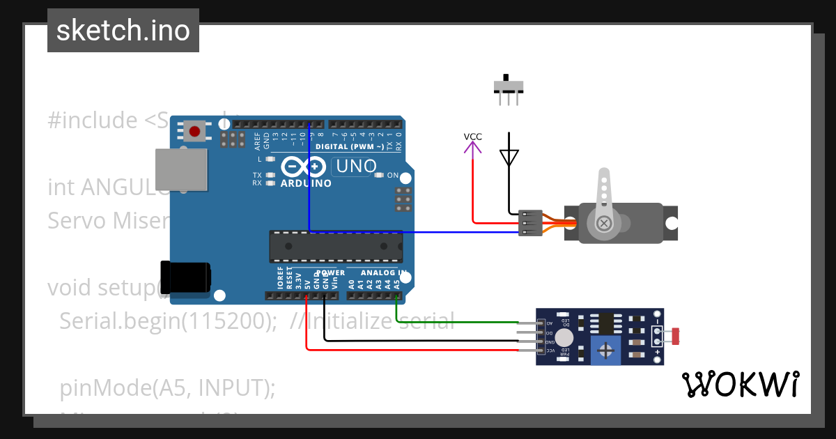 Servo y LCD - Wokwi ESP32, STM32, Arduino Simulator