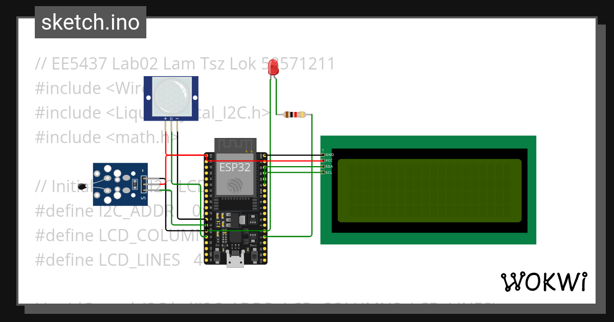 EE5437 Lab02 v2 - Wokwi ESP32, STM32, Arduino Simulator