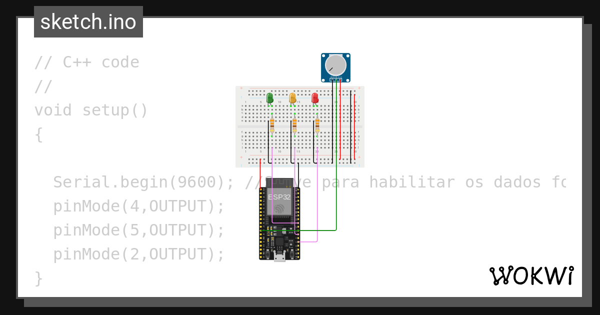 1º Projeto Com Esp32 Wokwi Esp32 Stm32 Arduino Simulator 3588