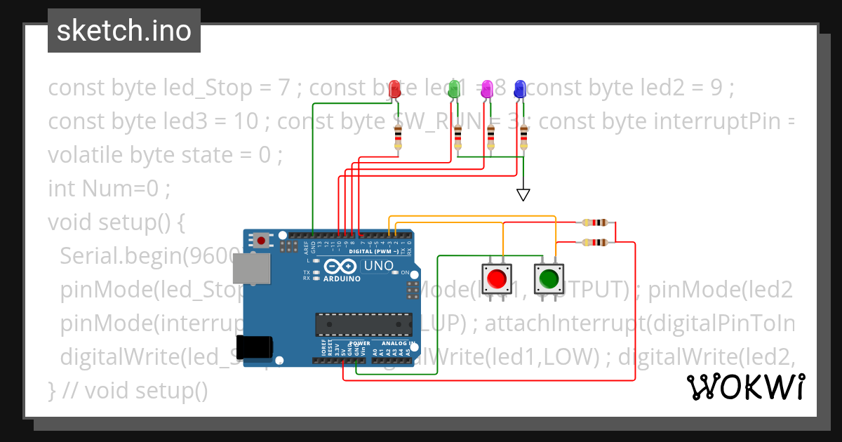 การทดลองที่ 10 Star-Delta Start Motor Copy - Wokwi ESP32, STM32, Arduino Simulator