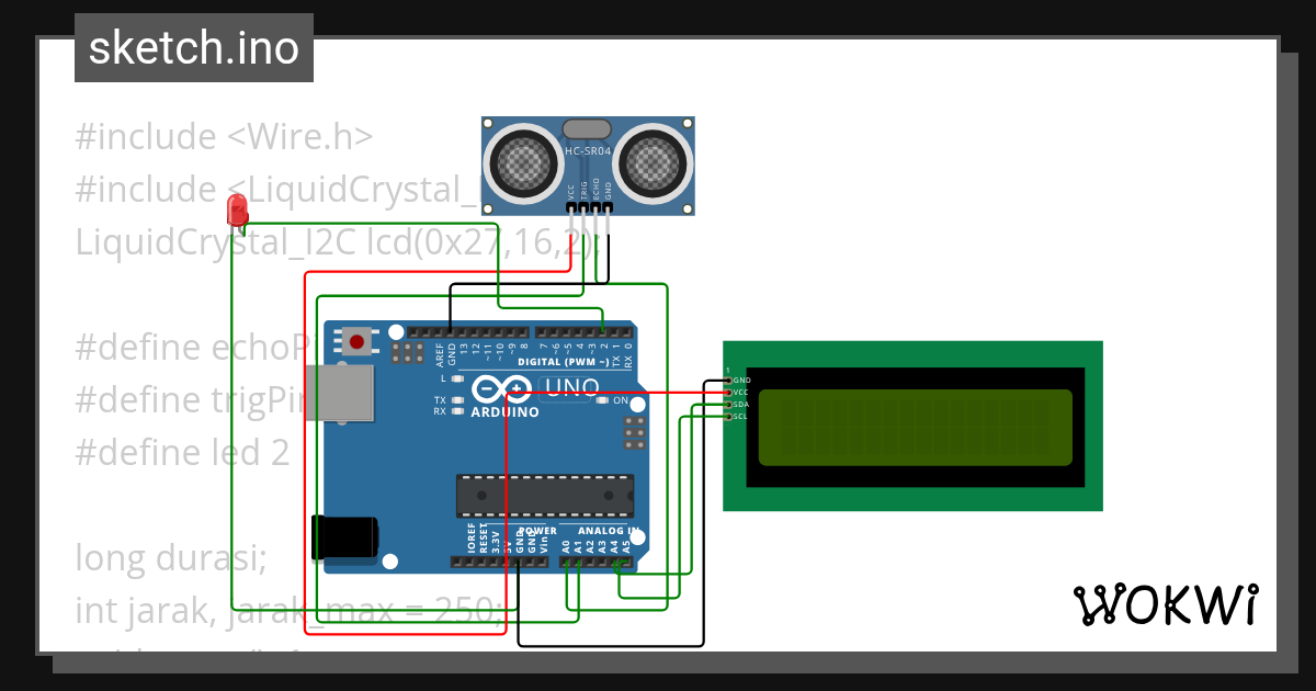 Ultrasonic Vira Wokwi Esp32 Stm32 Arduino Simulator 