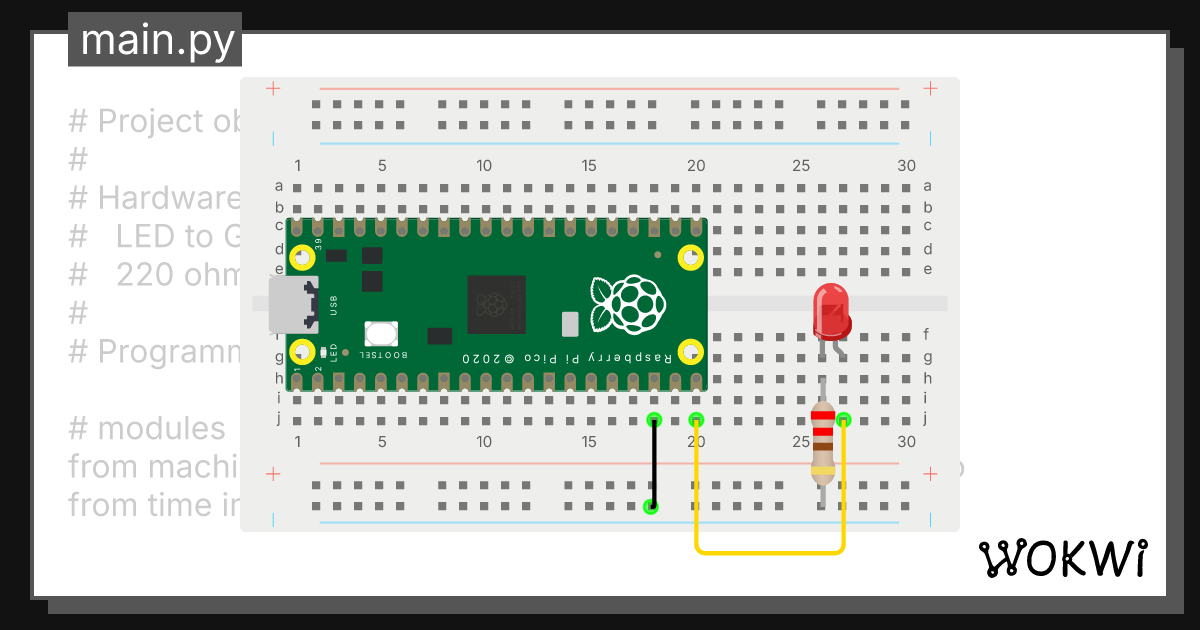 Raspberry Pi Pico Fading an LED using PWM Copy - Wokwi ESP32, STM32 ...