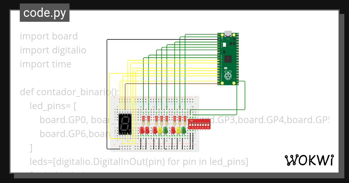 MENU COMBO DIP SWITCH - Wokwi ESP32, STM32, Arduino Simulator