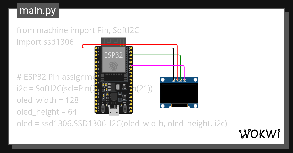esp32+ OLED ssd1306 - Wokwi ESP32, STM32, Arduino Simulator esp32+ OLED ssd1306 - Wokwi ESP32, STM32, Arduino Simulator