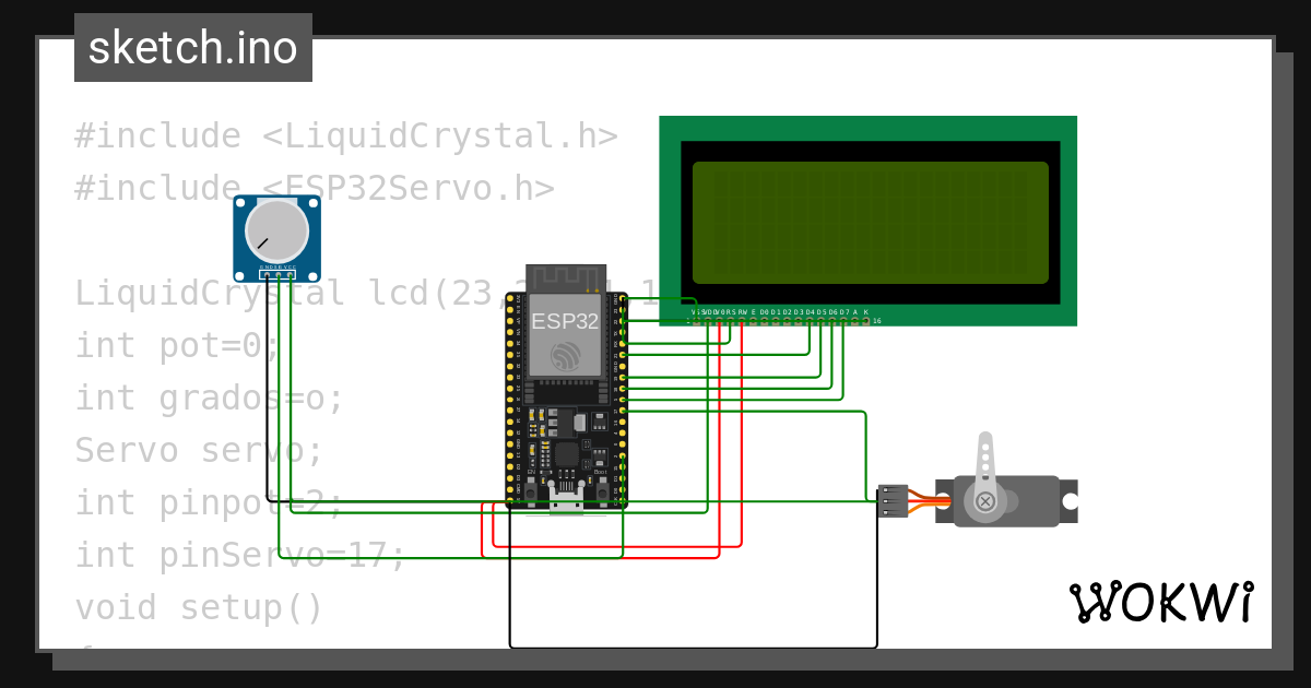 Lcd Servomotor Wokwi Esp32 Stm32 Arduino Simulator