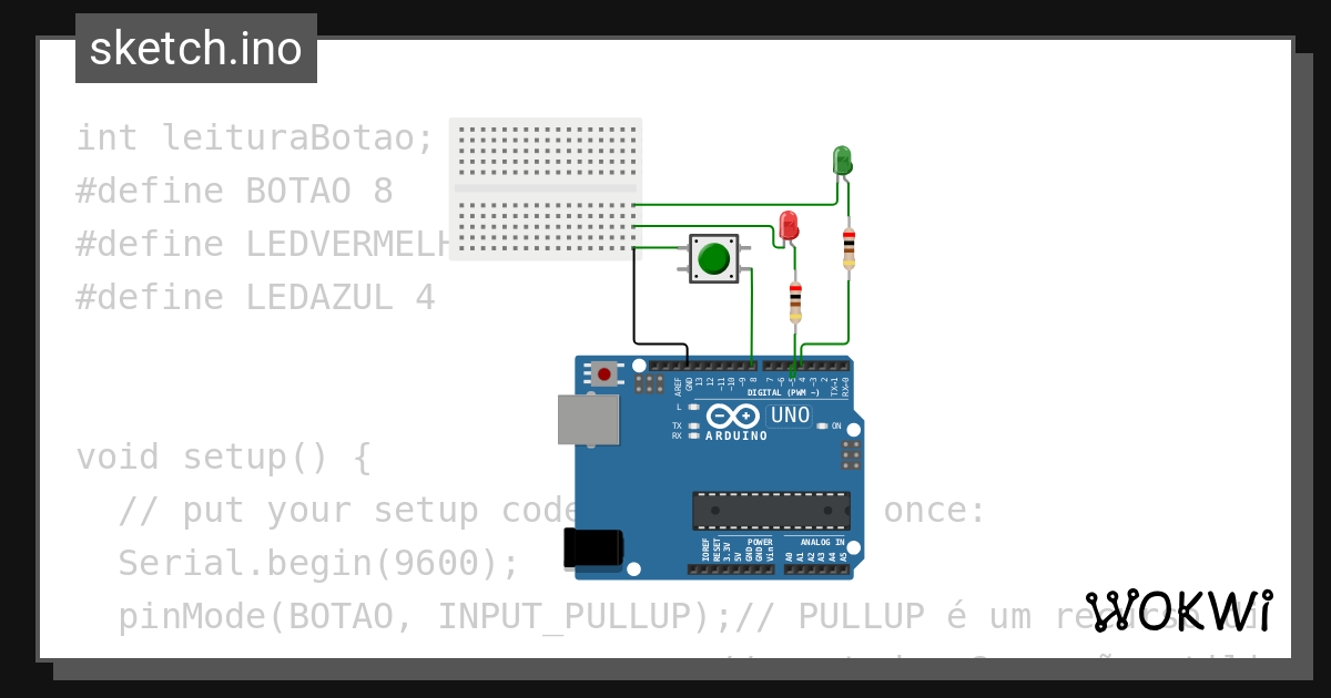 Usando If Acionando Com Botao Wokwi Esp32 Stm32 Arduino Simulator