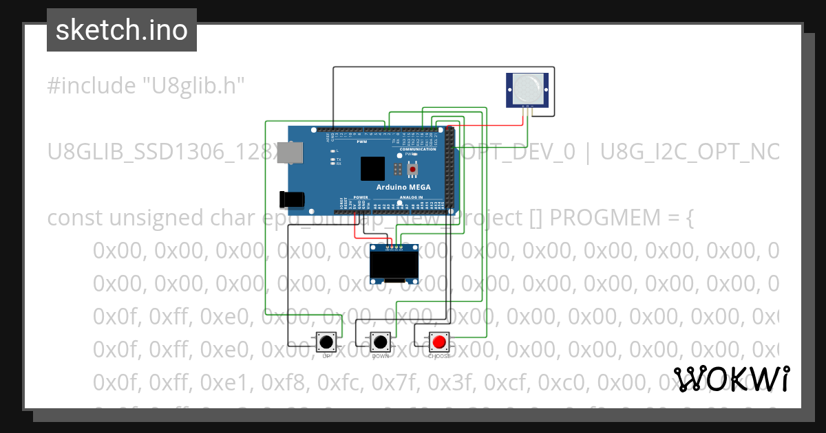 OLED Display MENU - Wokwi ESP32, STM32, Arduino Simulator