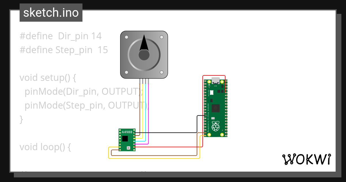 stepper-motor with drv1 - Wokwi ESP32, STM32, Arduino Simulator