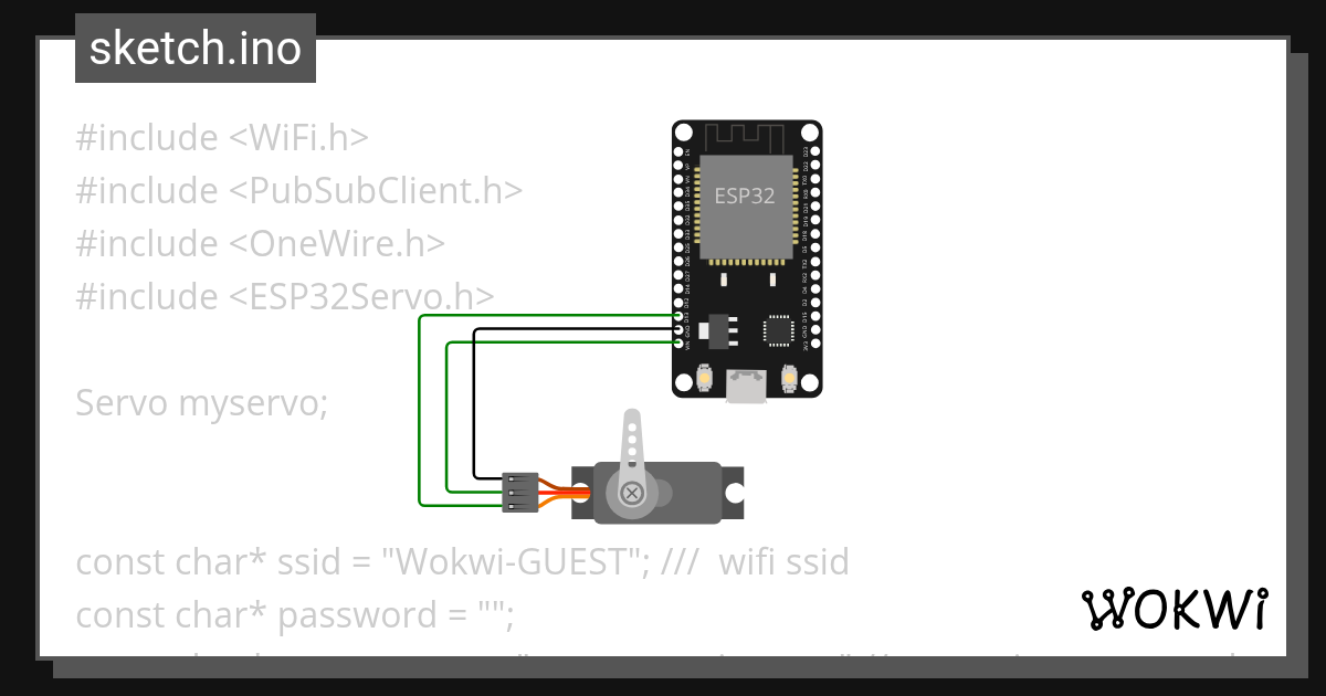 DHT+ESP32+MQTT +servocontrol - Wokwi ESP32, STM32, Arduino Simulator