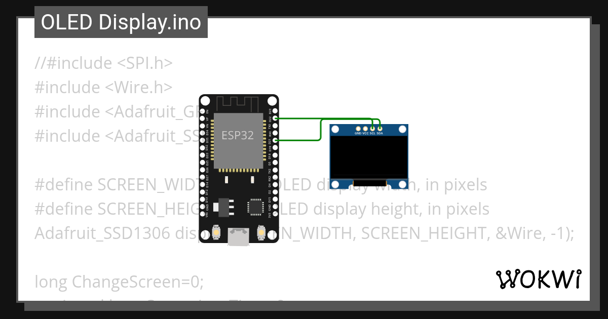OLED Display - Wokwi ESP32, STM32, Arduino Simulator