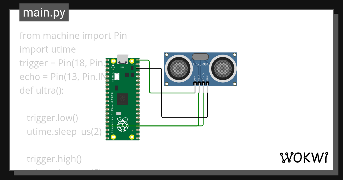 Ultrasonic Sensor2 Copy Wokwi Esp32 Stm32 Arduino Simulator 