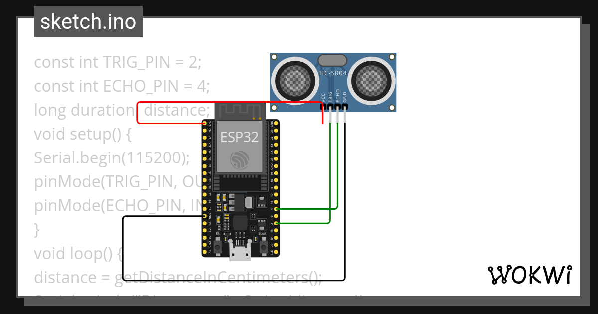 Day 2 Task 2 Ultrasonic Sensor Wokwi Esp32 Stm32 Arduino Simulator 6934