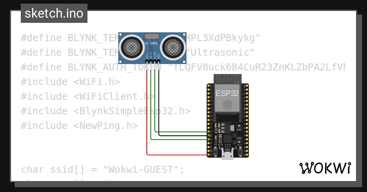 Ultrasonic With Blynk App Wokwi Esp32 Stm32 Arduino Simulator 1111