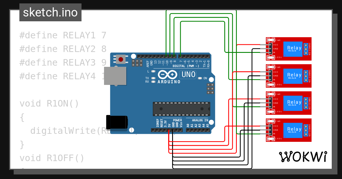 Sterowanie Przekaźnikami Wokwi Esp32 Stm32 Arduino Simulator