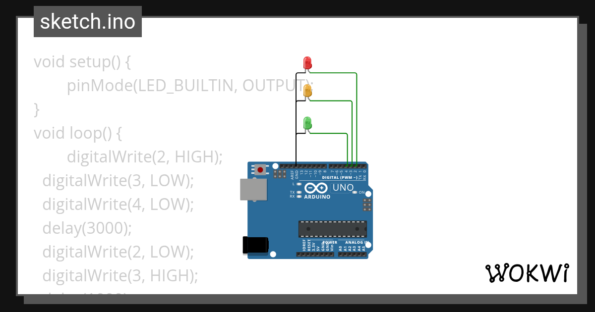 Traffic Lights - Wokwi ESP32, STM32, Arduino Simulator
