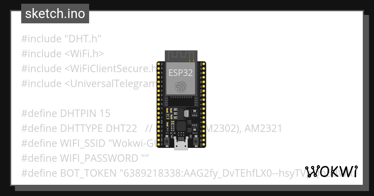 telegram_dht - Wokwi ESP32, STM32, Arduino Simulator