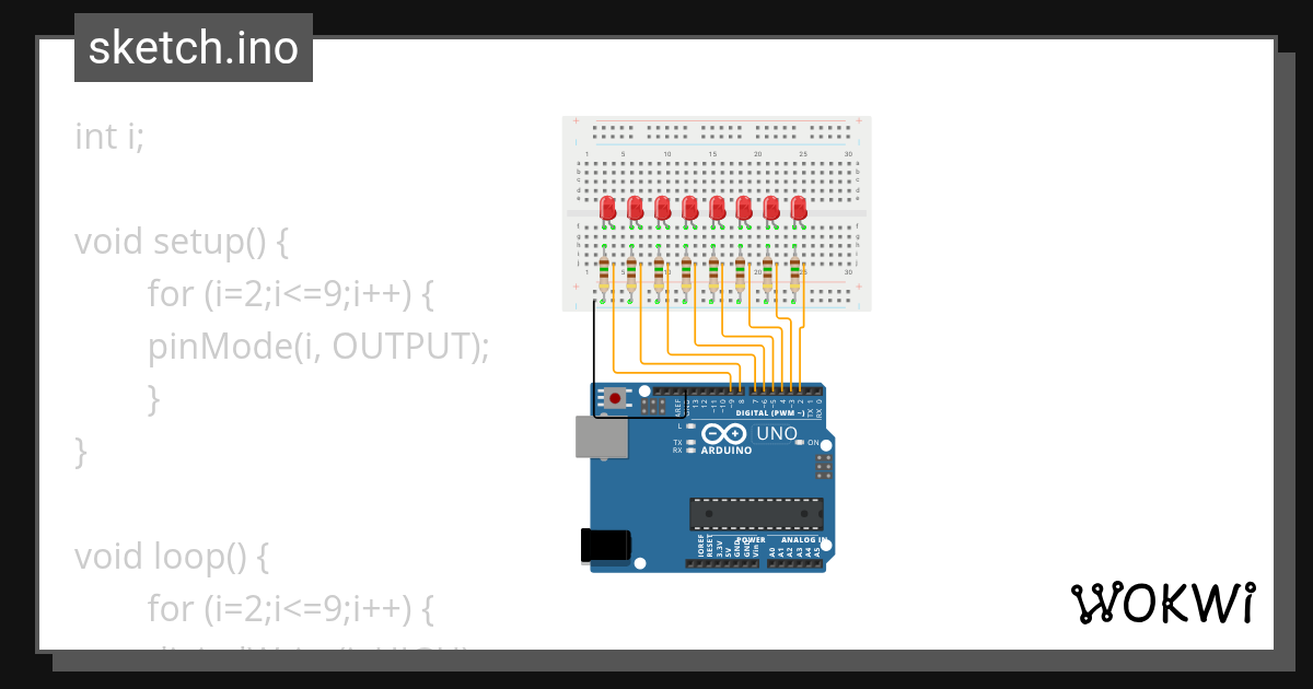 04 El Coche Fantástico Bucle For Wokwi Esp32 Stm32 Arduino Simulator 