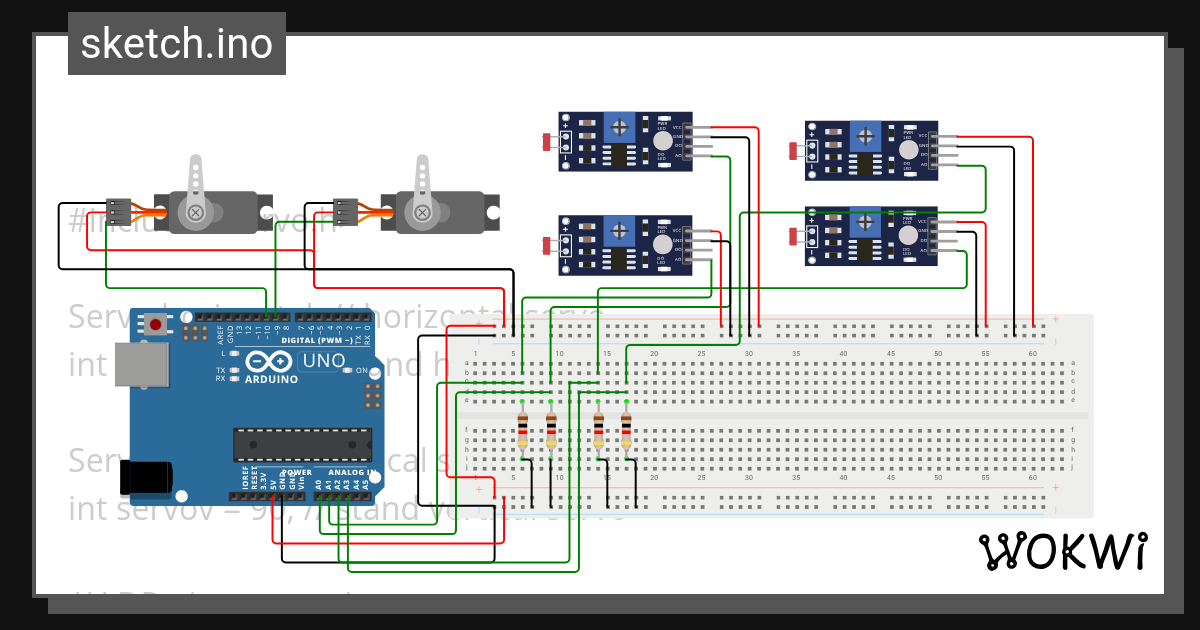 SUIVEUR SOLAIRE - Wokwi ESP32, STM32, Arduino Simulator