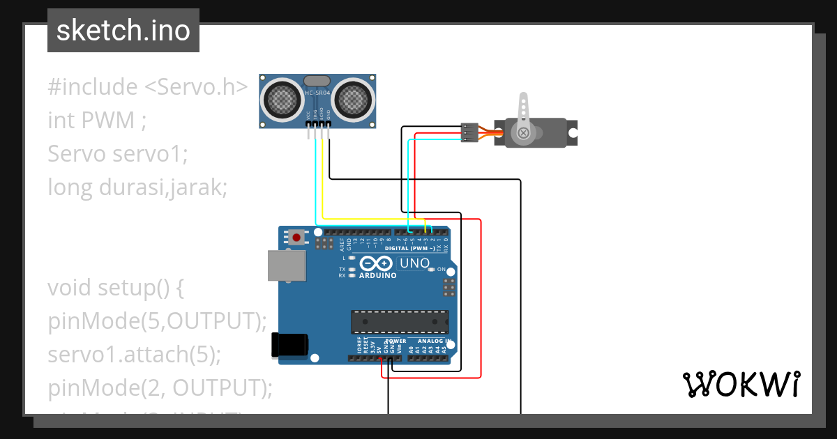 servo, sensor jarak - Wokwi ESP32, STM32, Arduino Simulator servo, sensor jarak - Wokwi ESP32, STM32, Arduino Simulator