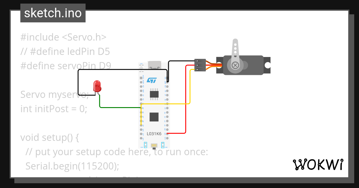 Servo control - Wokwi ESP32, STM32, Arduino Simulator
