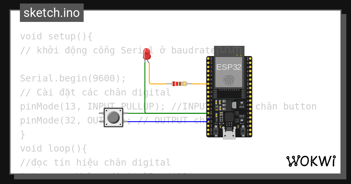 Xác định Trạng Thái Của Một Nút Nhấn Button Input Pullup Copy