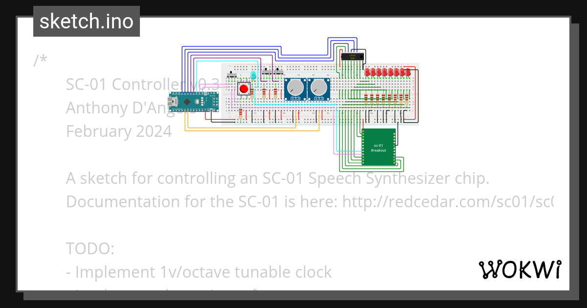Arduino SC-01 Controller v0.3 Copy (2) - Wokwi ESP32, STM32, Arduino Simulator