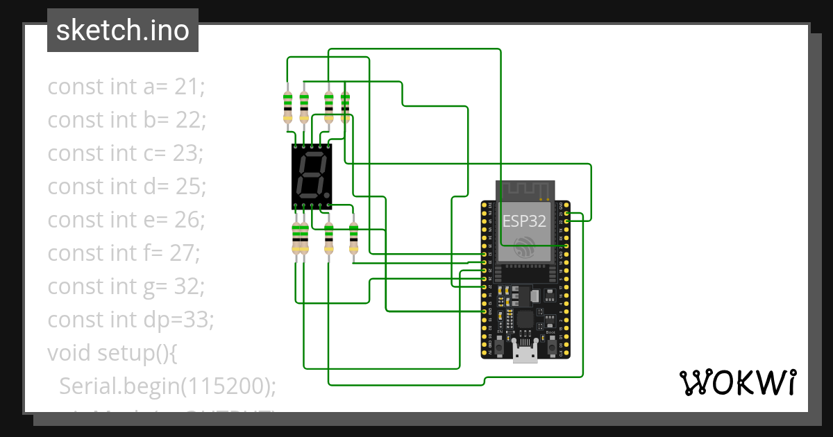 Seven Segment Display Copy Wokwi Esp32 Stm32 Arduino Simulator 