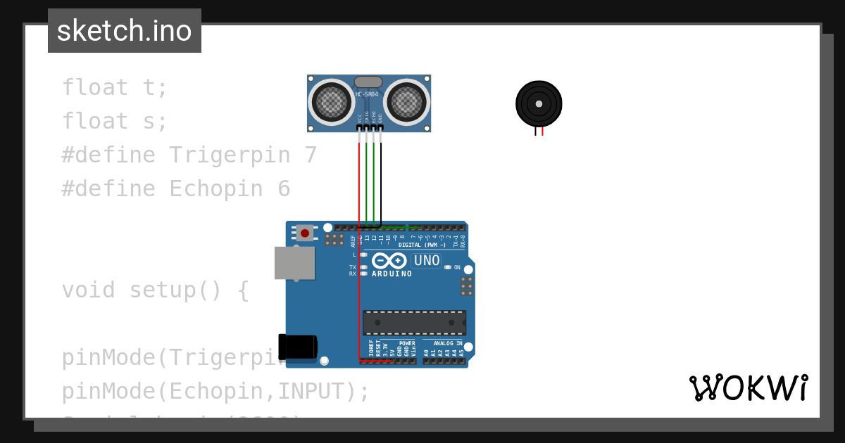 超声波传感器 Wokwi Esp32 Stm32 Arduino Simulator 