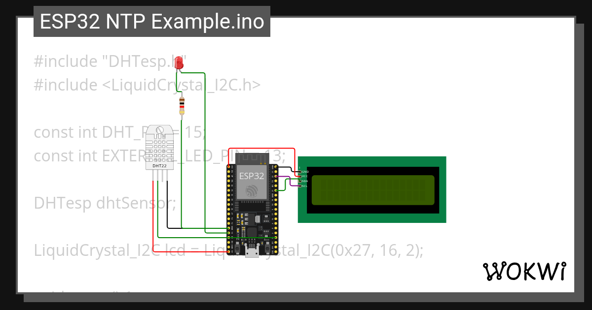 switch led with lcd - Wokwi ESP32, STM32, Arduino Simulator