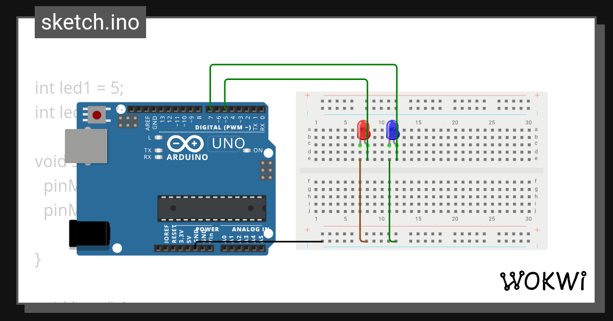 leds - Wokwi ESP32, STM32, Arduino Simulator