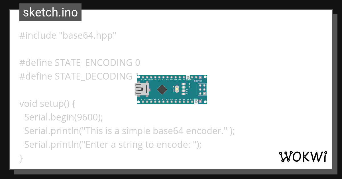 Base64Encoder - Wokwi ESP32, STM32, Arduino Simulator
