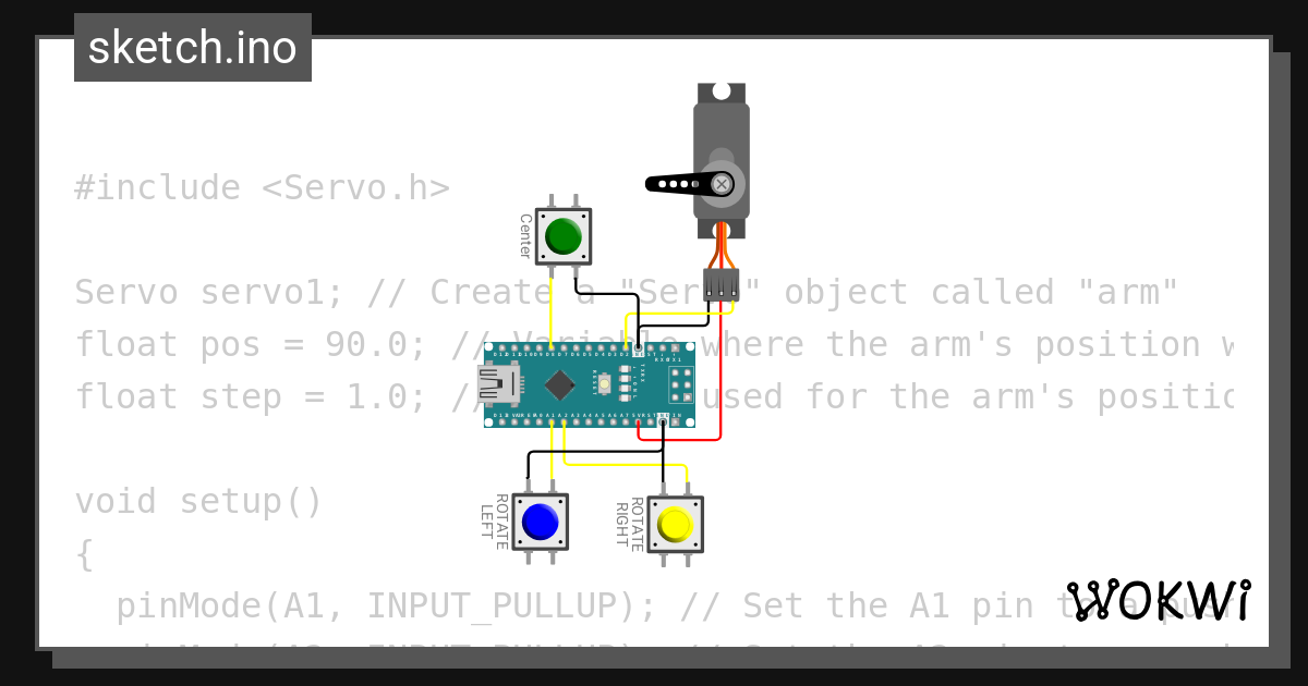 Three Buttons And A Servo Copy Wokwi Esp32 Stm32 Arduino Simulator 0983