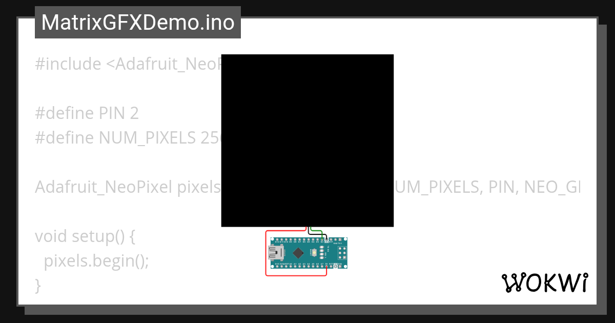 16by 16 rgbmatrix animation random row coloumn - Wokwi ESP32, STM32, Arduino Simulator