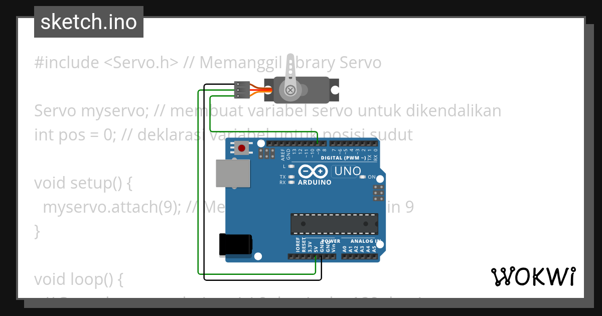 Motor Servo - Wokwi ESP32, STM32, Arduino Simulator