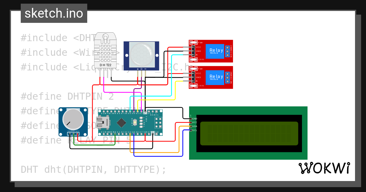 Pir Sensorlight And Temparaturefan Wokwi Esp32 Stm32 Arduino Simulator