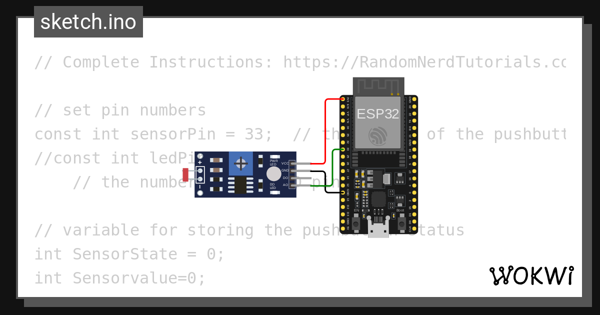 Analog Sensor Wokwi Esp32 Stm32 Arduino Simulator 