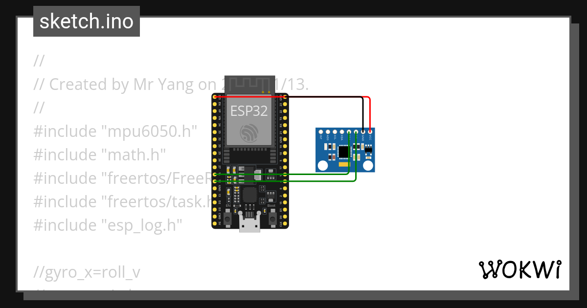 Mpu6050 Wokwi Esp32 Stm32 Arduino Simulator