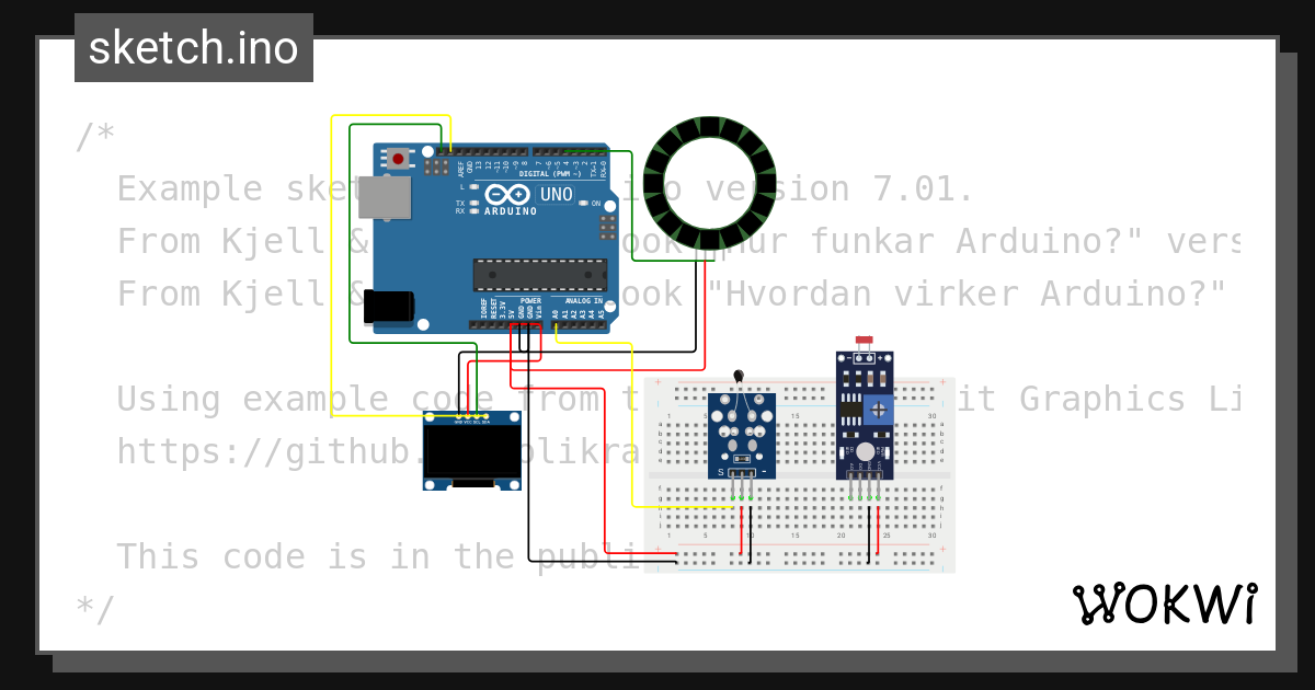 Neopixel Display Ljus Temp Sensorutan ändrad Kod Wokwi Esp32 Stm32 Arduino Simulator 5261
