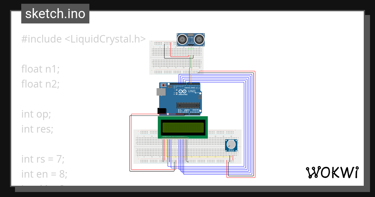 Proyecto Ultrasonido LCD - Wokwi ESP32, STM32, Arduino Simulator