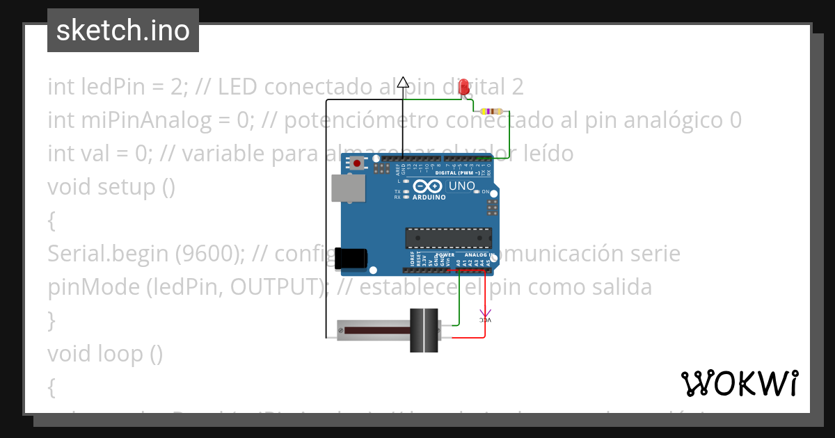 PWM potenciometro - Wokwi ESP32, STM32, Arduino Simulator