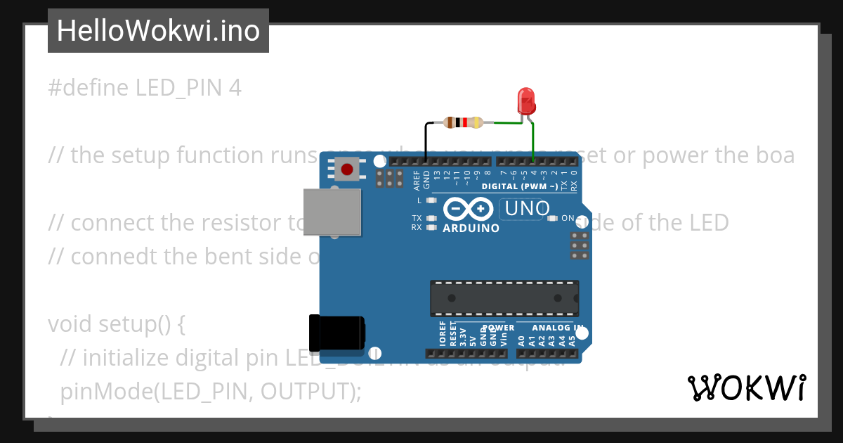 Blink External LED - Wokwi ESP32, STM32, Arduino Simulator