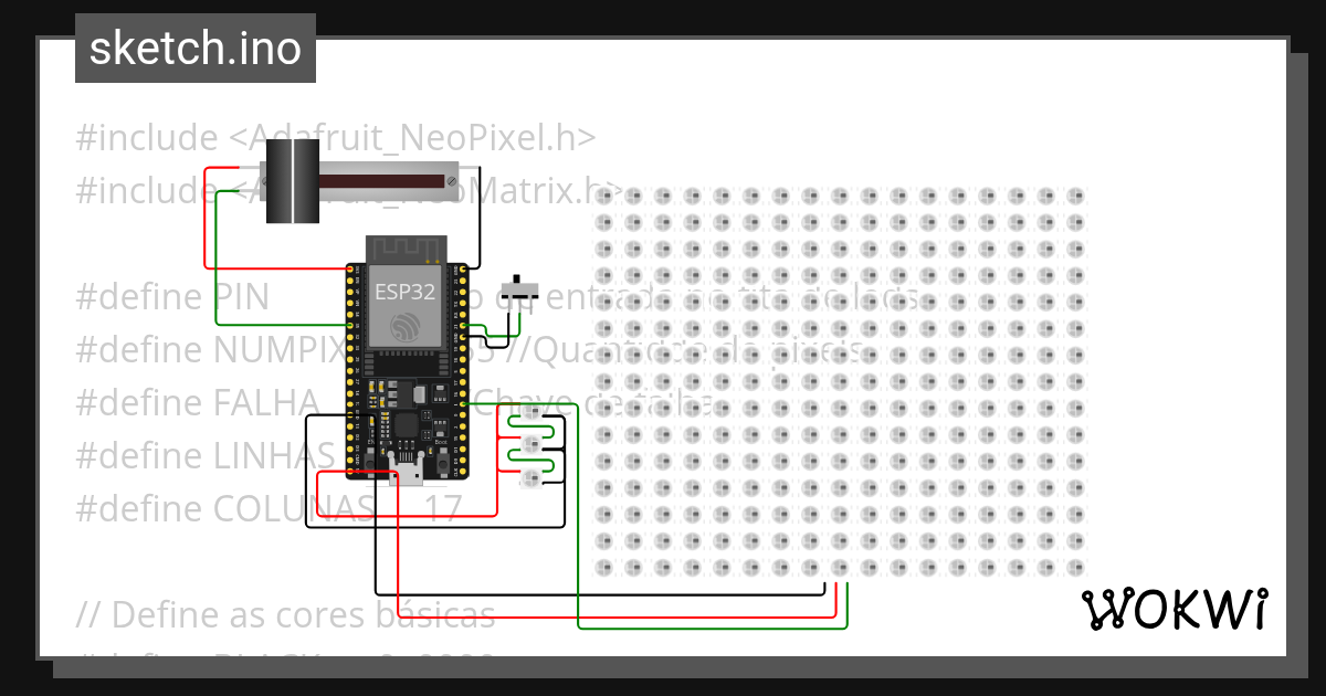 MATRIZ DE LEDS_PROVA P1 - Wokwi ESP32, STM32, Arduino Simulator