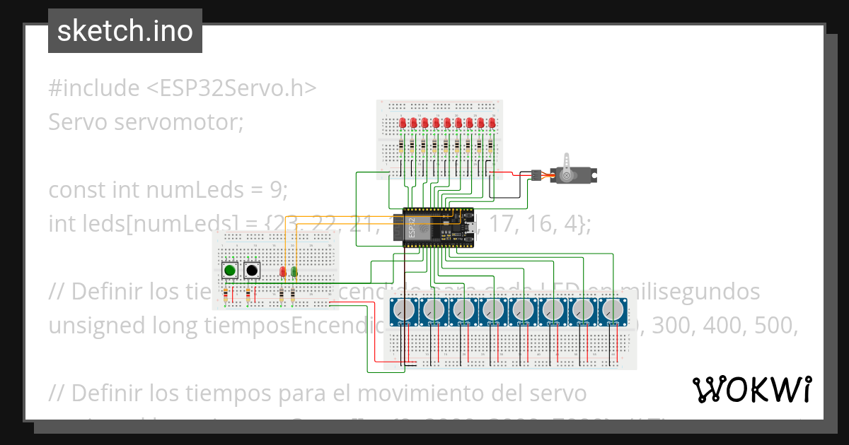 PROYECTO CON LAS ENTRADAS Y SALIDAS - Wokwi ESP32, STM32, Arduino Simulator