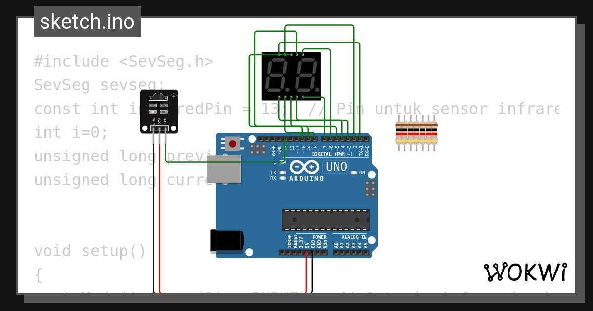 2 Digit 7 Segment Wokwi Esp32 Stm32 Arduino Simulator