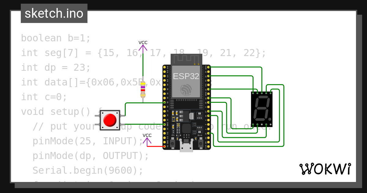 七段顯示器 Wokwi Esp32 Stm32 Arduino Simulator 9185