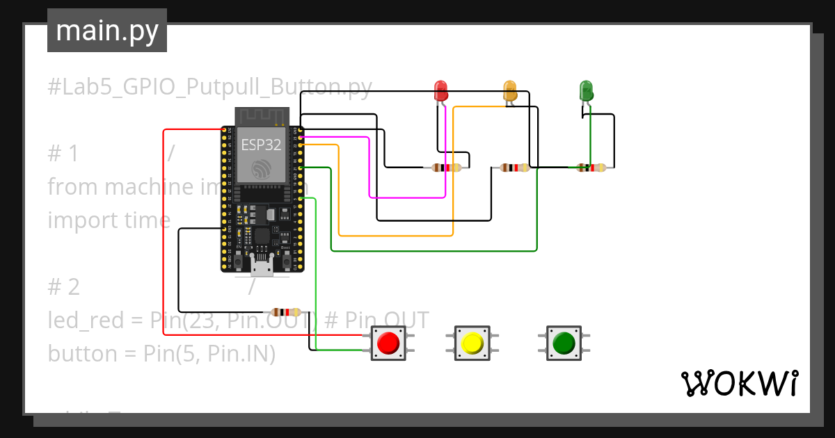 Lab5_GPIO_Putpull_Button - Wokwi ESP32, STM32, Arduino Simulator