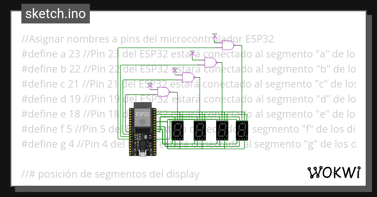 Letrero 4 Displays Wokwi Esp32 Stm32 Arduino Simulator 3359