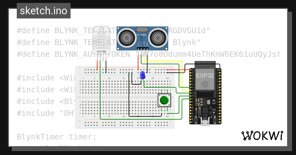 P6ultrasonik Dht22 Pbutton Led Blnyk Wokwi Esp32 Stm32 Arduino Simulator 