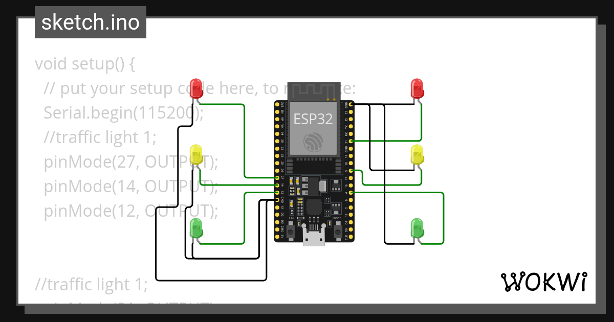 traffic - Wokwi ESP32, STM32, Arduino Simulator